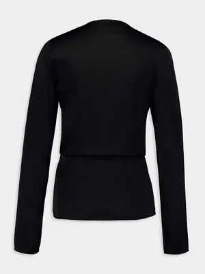 Givenchy Long-sleeve Satin Crepe Wrap Top