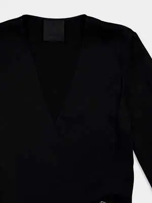 Givenchy Long-sleeve Satin Crepe Wrap Top