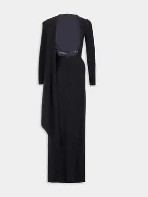 Balenciaga Cape Gown In Stretch Crepe