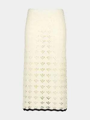 Zimmermann Rhiannon Crochet Midi Skirt - Cream