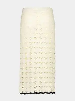 Zimmermann Rhiannon Crochet Midi Skirt - Cream