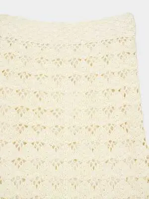 Zimmermann Rhiannon Crochet Midi Skirt - Cream