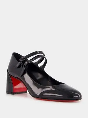 CHRISTIAN LOUBOUTIN Patent Leather Mary Jane Pumps - Black