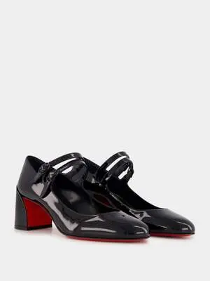 CHRISTIAN LOUBOUTIN Patent Leather Mary Jane Pumps - Black