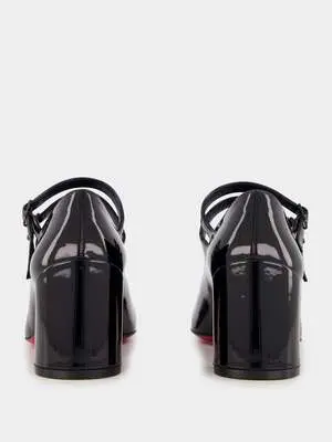 CHRISTIAN LOUBOUTIN Patent Leather Mary Jane Pumps - Black