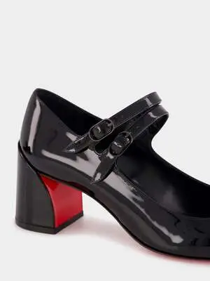 CHRISTIAN LOUBOUTIN Patent Leather Mary Jane Pumps - Black