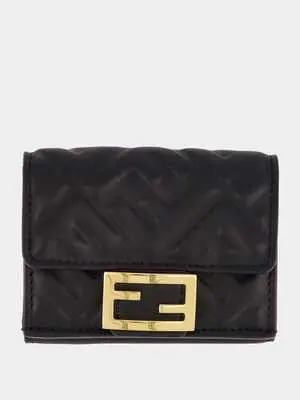 Fendi Black Nappa Leather Wallet Black