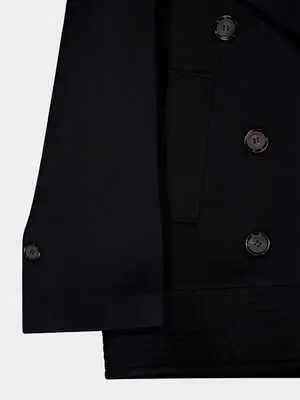 FERRAGAMO Wool And Cashmere Pea Coat - Black