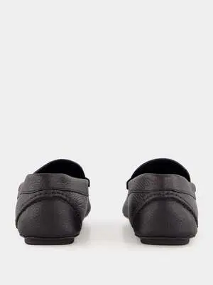 Valentino Garavani Leather Logo Detail Loafers - Grey