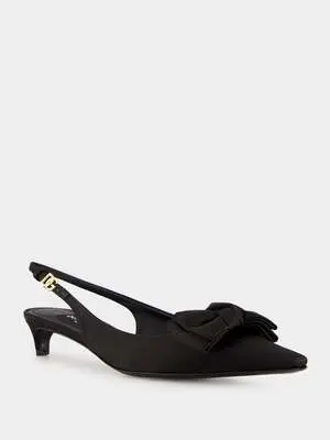 Dolce & Gabbana Satin Slingback Heel - Black