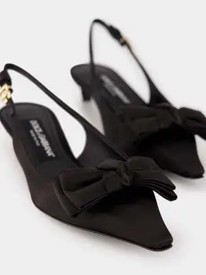 Dolce & Gabbana Satin Slingback Heel - Black