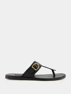 TOM FORD Brighton Buckle Leather Sandals