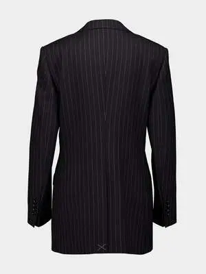 Dolce & Gabbana Single-breasted Pinstripe Wool Jacket - Black