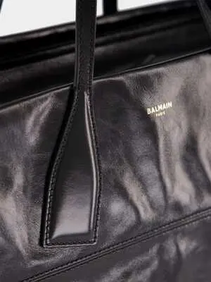 Balmain Track Leather Tote Bag