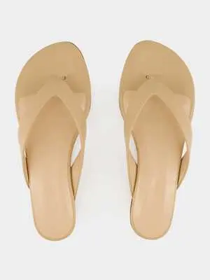 Le Monde Beryl Flat Leather Thong Sandals - Cream
