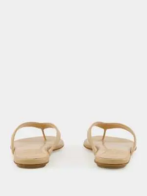 Le Monde Beryl Flat Leather Thong Sandals - Cream