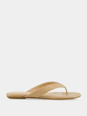 Le Monde Beryl Flat Leather Thong Sandals - Cream