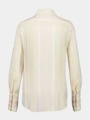 Zeus+dione Dione Textured Silk Shirt - Cream
