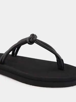 EMME PARSONS Knot Nappa Slides - Black
