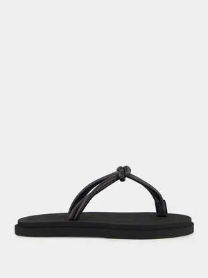 EMME PARSONS Knot Nappa Slides - Black