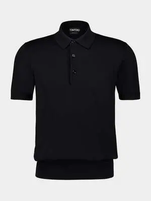 TOM FORD Short-sleeve Cotton Polo Shirt - Black
