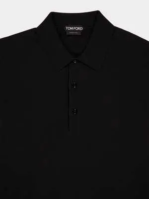TOM FORD Short-sleeve Cotton Polo Shirt - Black