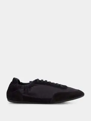Prada Leather Lace-up Sneakers - Black