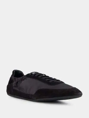 Prada Leather Lace-up Sneakers - Black