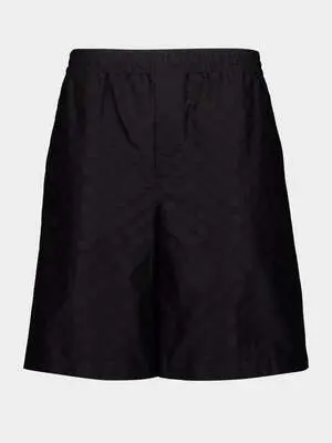 Gucci Cotton-silk Gg Faille Shorts - Black