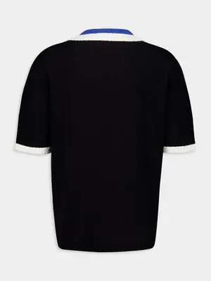 Commas Hand-crochet Collar Polo - Black