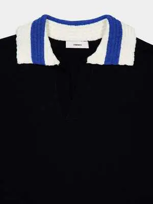 Commas Hand-crochet Collar Polo - Black