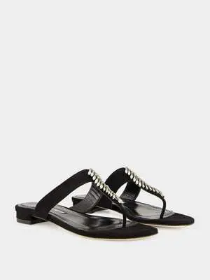 Manolo Blahnik Bizaba Suede Flat Sandals