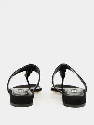 Manolo Blahnik Bizaba Suede Flat Sandals
