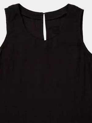 120% Lino Sleeveless Linen Top - Black