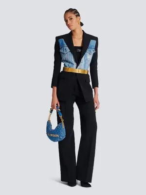 Balmain Tailored Grain De Poudre Trousers - Black