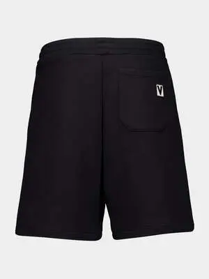 Valentino Garavani Jersey Cotton Regular Fit Shorts - Black
