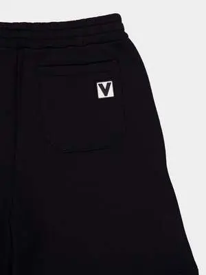 Valentino Garavani Jersey Cotton Regular Fit Shorts - Black