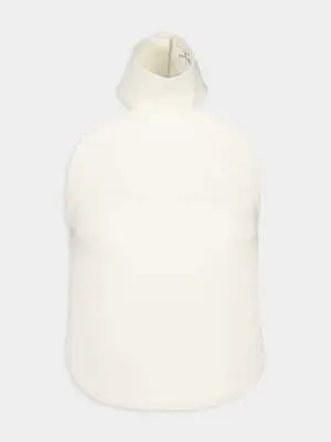COURREGES Ellipse Mockneck Sleeveless Top Cream