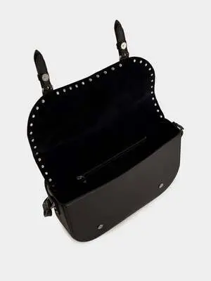 Valentino Garavani Rockstud Leather Messenger Bag - Black