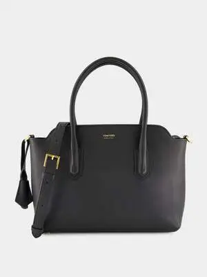 TOM FORD Medium Grain Leather Handbag - Black