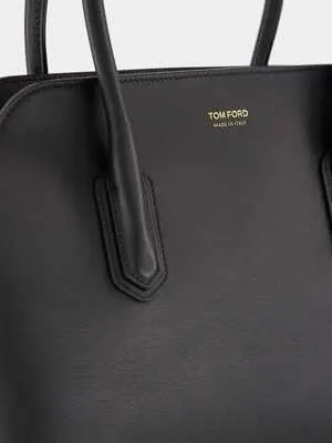 TOM FORD Medium Grain Leather Handbag - Black