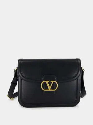 Valentino Garavani Black 9to5 Smooth Calfskin Shoulder Bag Black