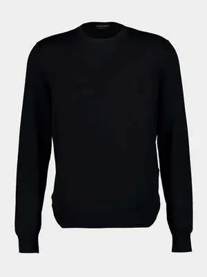 TOM FORD Fine Wool Crewneck Jumper - Black