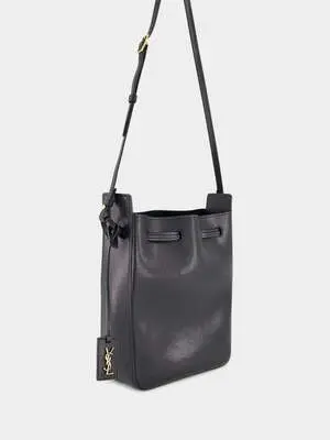 Saint Laurent Leather Bucket Bag With Cassandre Charm