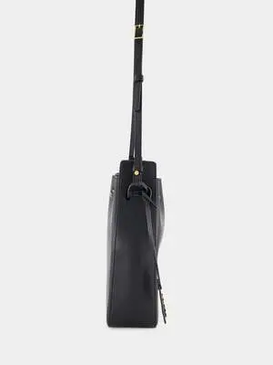 Saint Laurent Leather Bucket Bag With Cassandre Charm