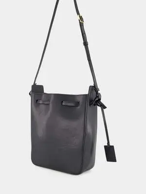 Saint Laurent Leather Bucket Bag With Cassandre Charm