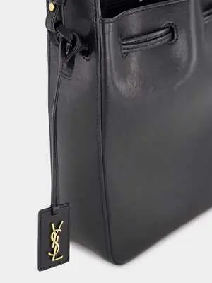 Saint Laurent Leather Bucket Bag With Cassandre Charm