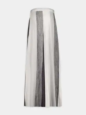 MARRAKSHI LIFE High-waist Pleated Stripe Trousers - Black
