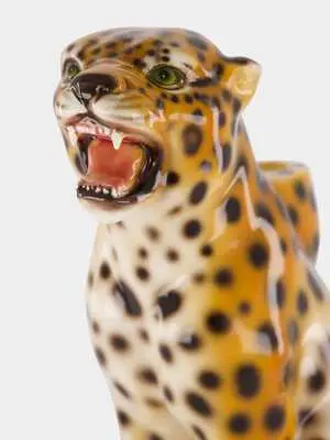 LES-OTTOMANS Leopard Ceramic Candle Holder