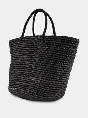 SENSI STUDIO Maxi Straw Tote - Black